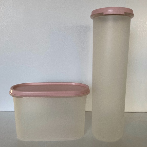 Tupperware | Kitchen | 2 Pink Tupperware Modular Mates Canister ...